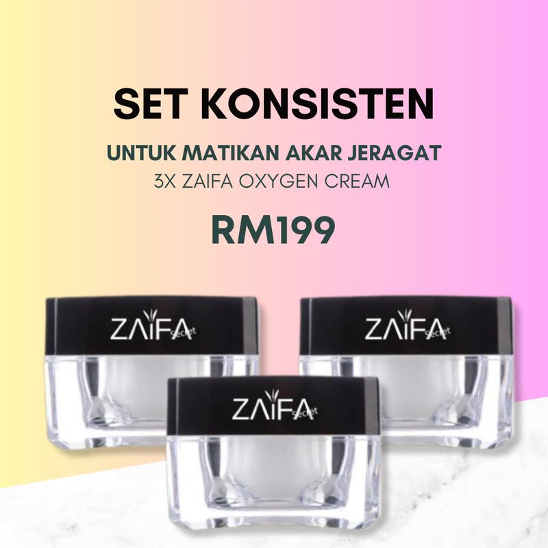 (SET KONSISTEN) 3X KRIM JERAGAT ZAIFA OXYGEN CREAM Jeragat Kulit ...