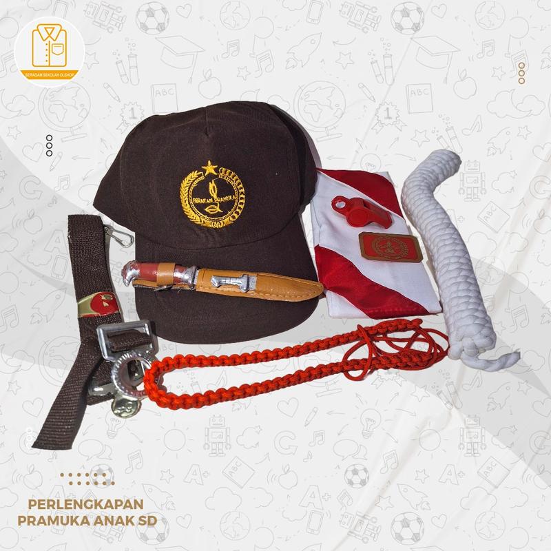 atribut pramuka sd komplit plus topi pramuka sd Bordir - Shop | Tokopedia