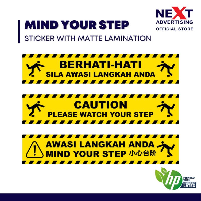 Mind Your Step Sticker With Matte Lamination | 2 Sizes - TikTok Shop ...