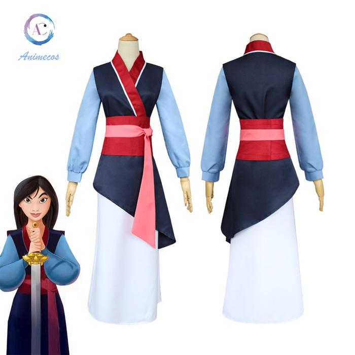 Promo Princess Mulan Cosplay Costume Young Mulan Costume Dress Women ...