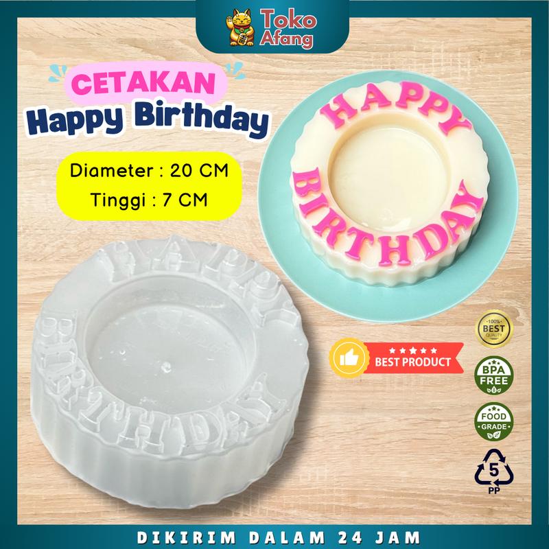 Cetakan Puding Happy Birthday Ulang Tahun Plastik Premium 1,2 Liter ...