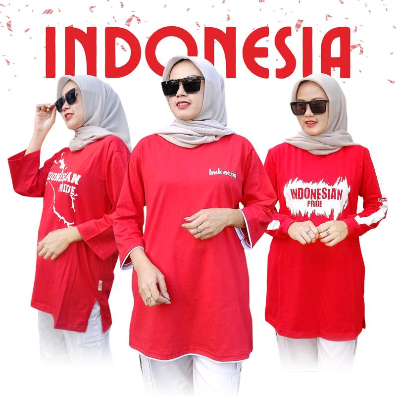 Baju Spesial HUT RI Kaos Wanita Merah Putih Terbaru Atasan Merah - Shop ...