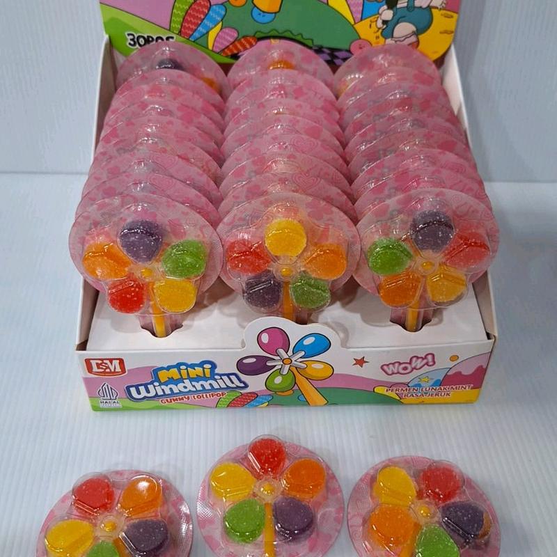 DSM Permen Jelly Windmill Bentuk Kipas Mini (1 BOX ISI 30) Candy Jeli ...