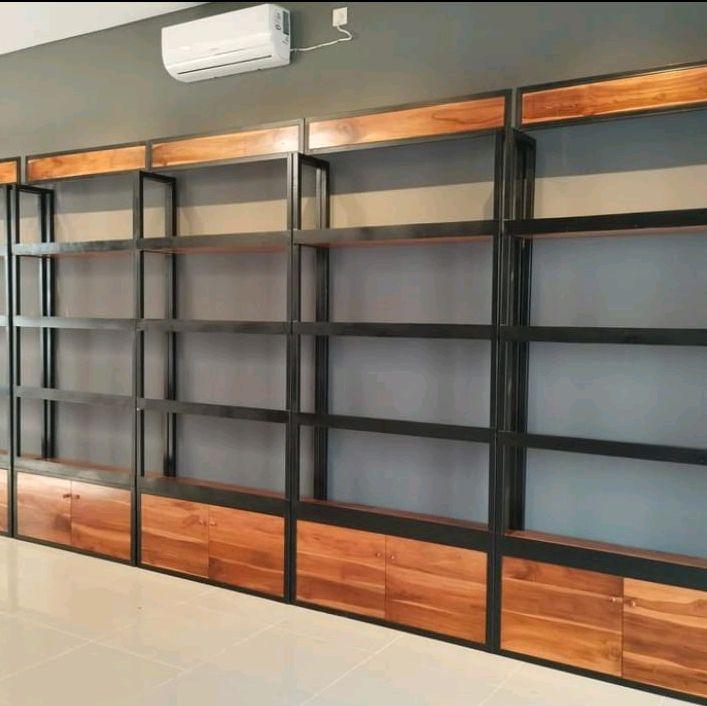 rak toko rak industrial rak display rak besi san kayu - Shop | Tokopedia