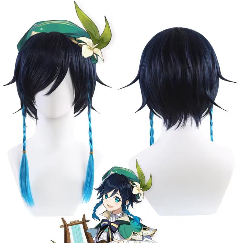 Wig Rambut Palsu Cosplay Genshin Impact Venti With Hairnet WM1 YUFS160 ...
