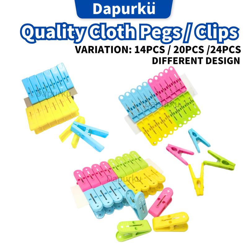 14Pcs/20Pcs/24Pcs Cloth Peg Plastic Clothes Peg Cloth Clip Sepit ...