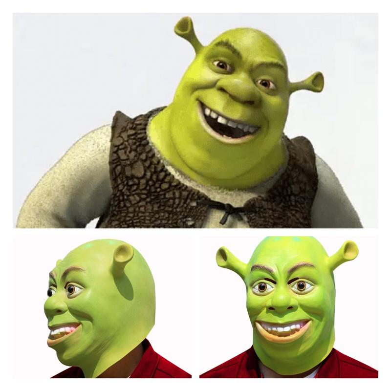 Kostum Topeng Shrek, Reka Bentuk Elastik, Sesuai untuk Semua - TikTok ...