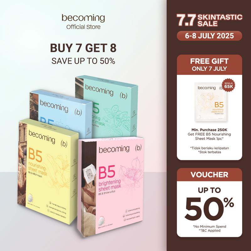 [BUY 7 GET 8] becoming B5 Sheet Mask 25ml | Bundle Isi 8pcs - Shop ...