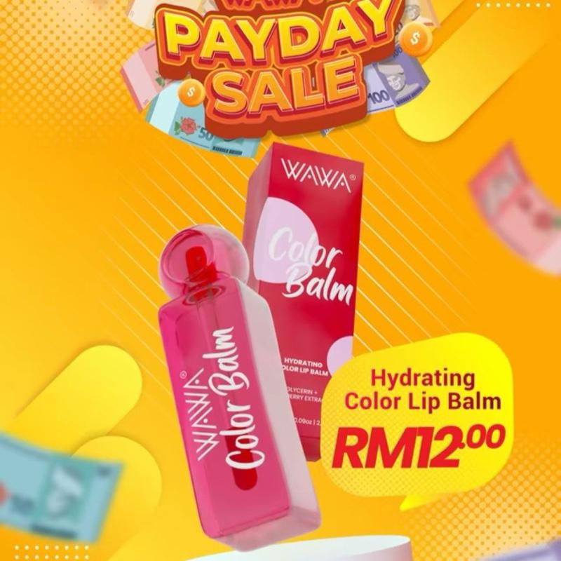 WAWA HYDRATING COLOUR LIP BALM PINK RM12 - TikTok Shop Malaysia