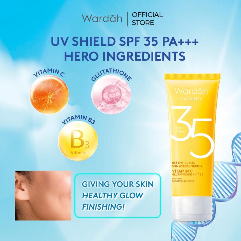 Wardah UV Shield Essential Gel Sunscreen Serum SPF 35 PA+++ [Kemasan ...