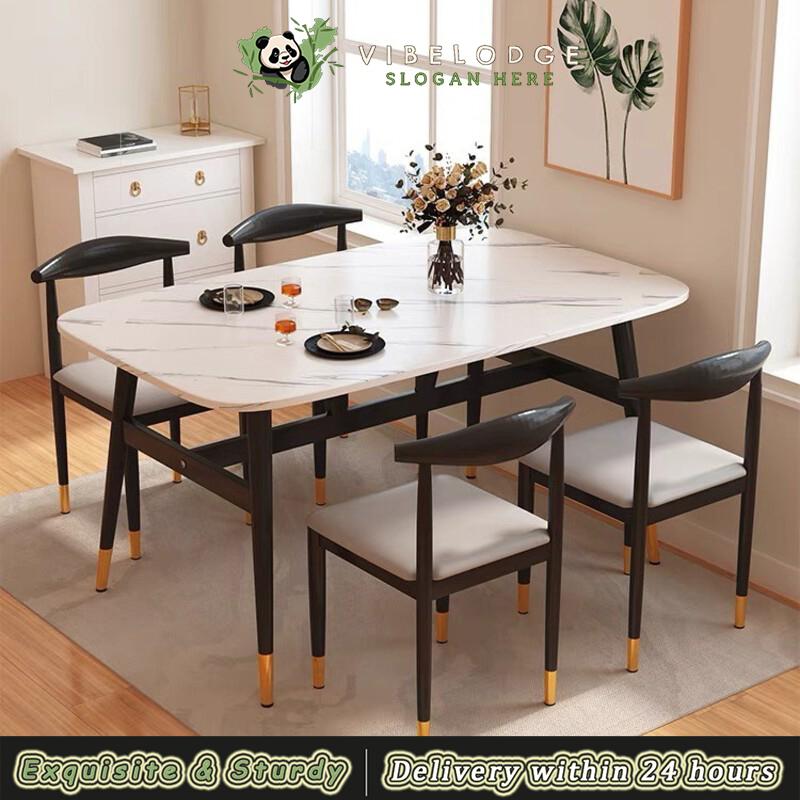 【VIBELODGE】120x60 Meja Makan Simple Eames dengan 4 Kerusi Eames ...