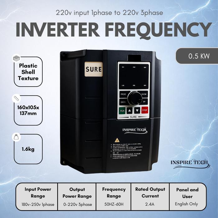 Promo Inverter Single Phase Input 220v to 3phase Output 220V 0.5 Speed ...