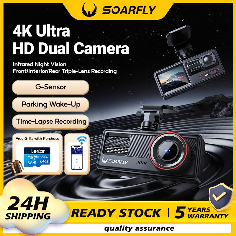 【SOARFLY】Kamera Dash 4K Ultra HD Dual Lensa dengan Sensor Belakang ...