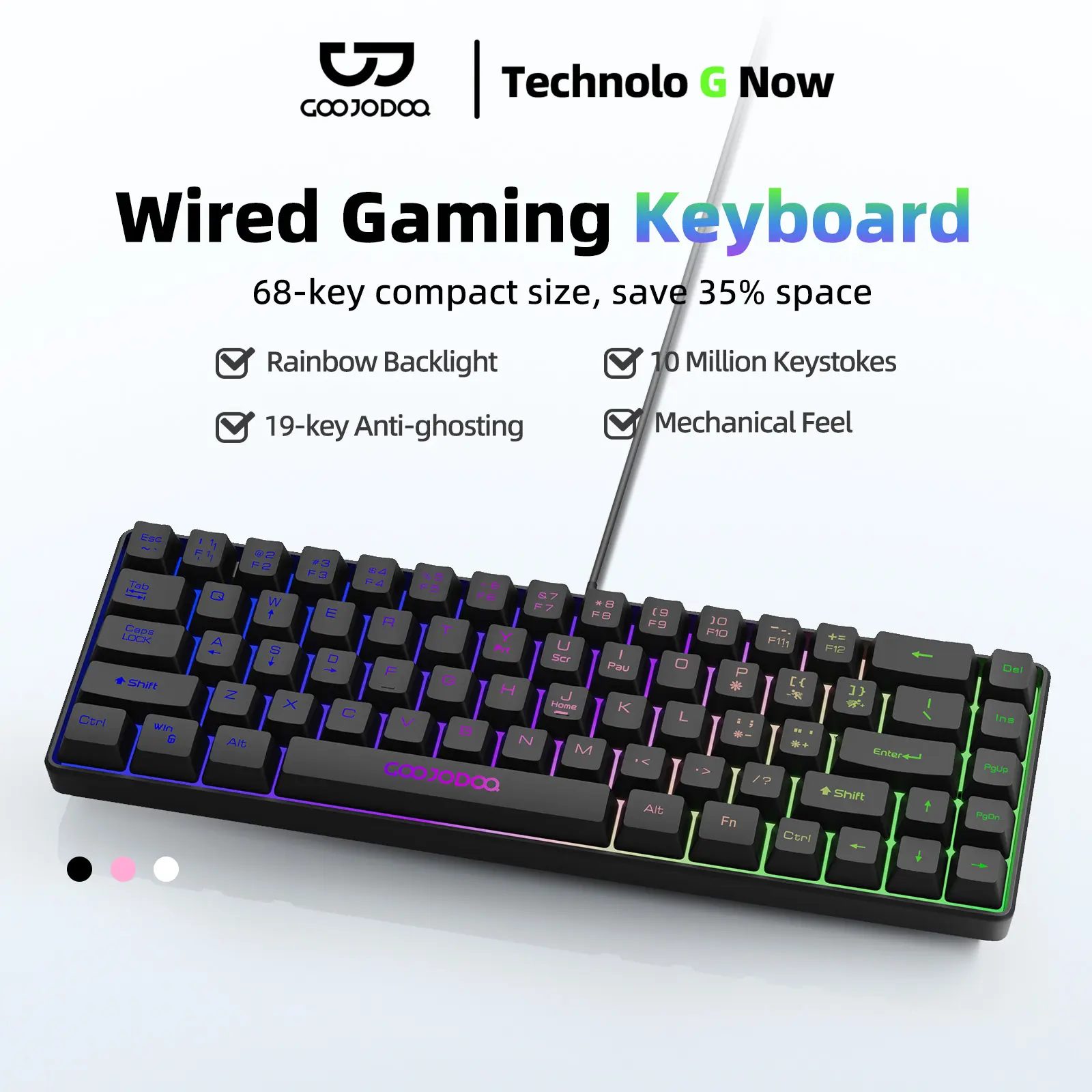 【GOOJODOQ】NEW 68-Key mechanical keyboard . a reliable tool for work and ...