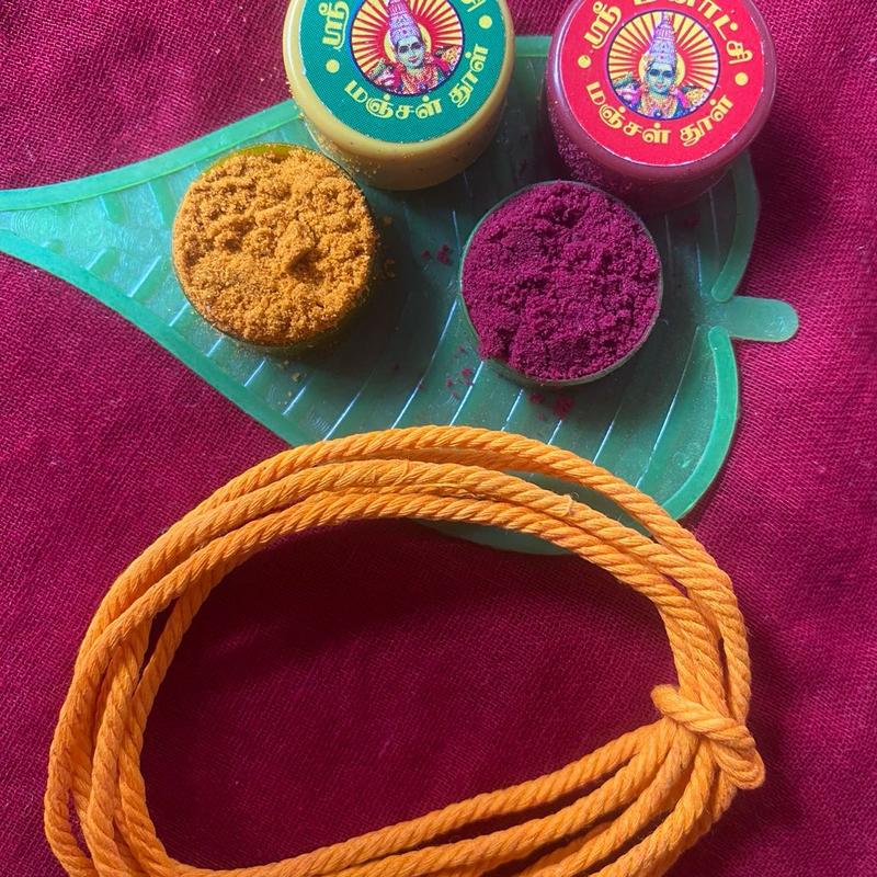 Thamboola Manjal + Kumkum + Thalli (Nuptial Thread) (3 in 1)-Religious ...