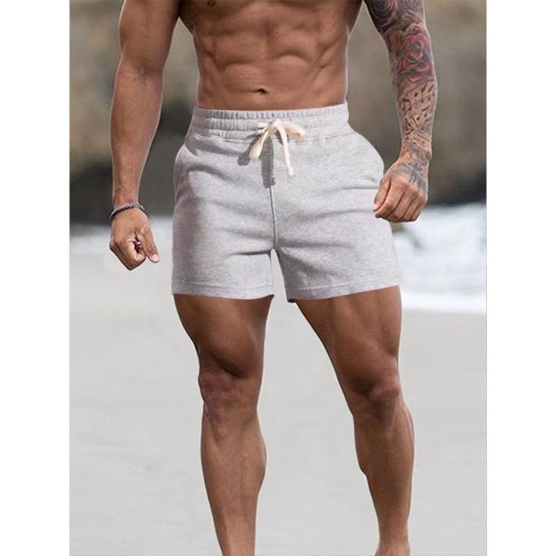 American slim shorts men's summer thin breathable fitness training ...