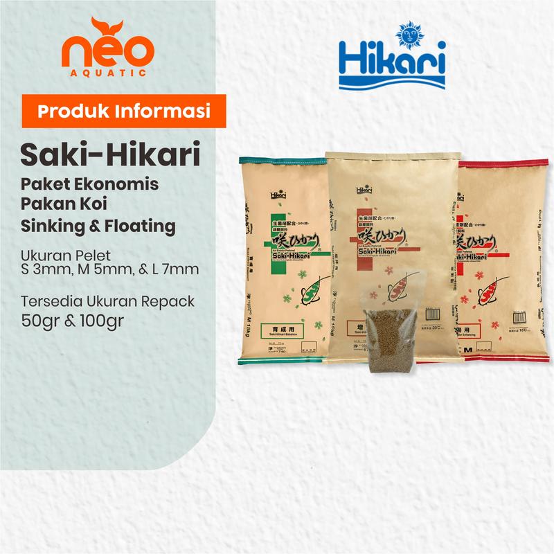 REPACK SAKI HIKARI Pakan Ikan Koi Sinking - Paket Ekonomis 50gr & 100gr ...