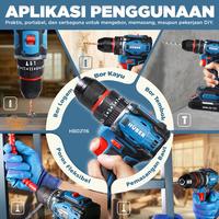 Promo Huber Bor Tangan Listrik Brushless Cordless Drill Bor Portable ...