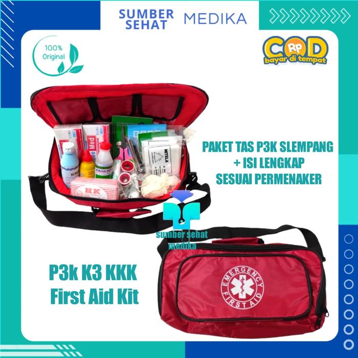 Jual Paket P3K Tas Emergency Slempang dengan Isi P3k K3 KKK First Aid ...