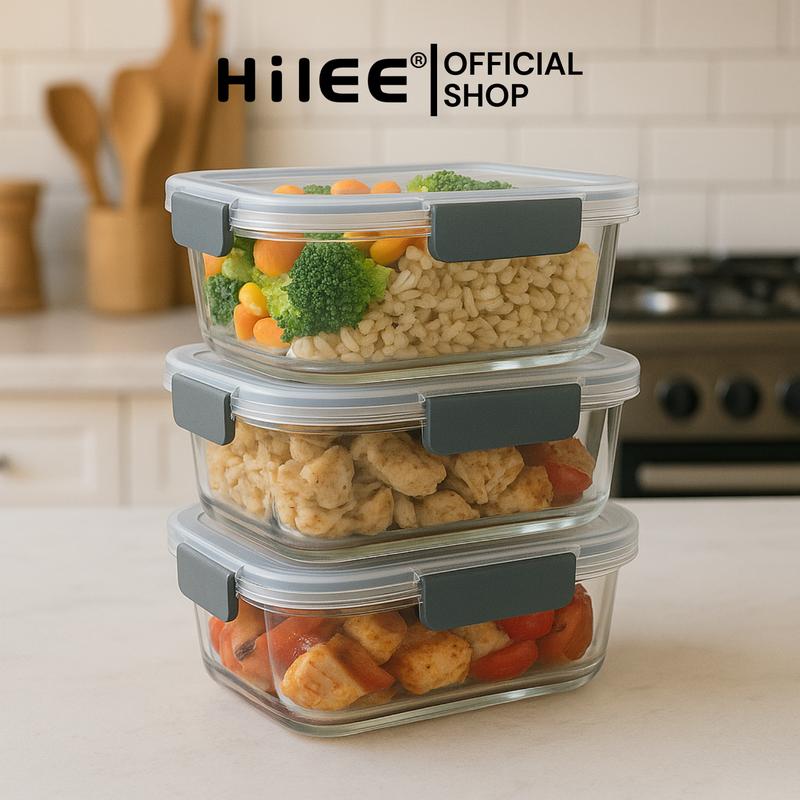 Hilee Glass Lunch Box Microwavable Rectangular and Square Baking ...