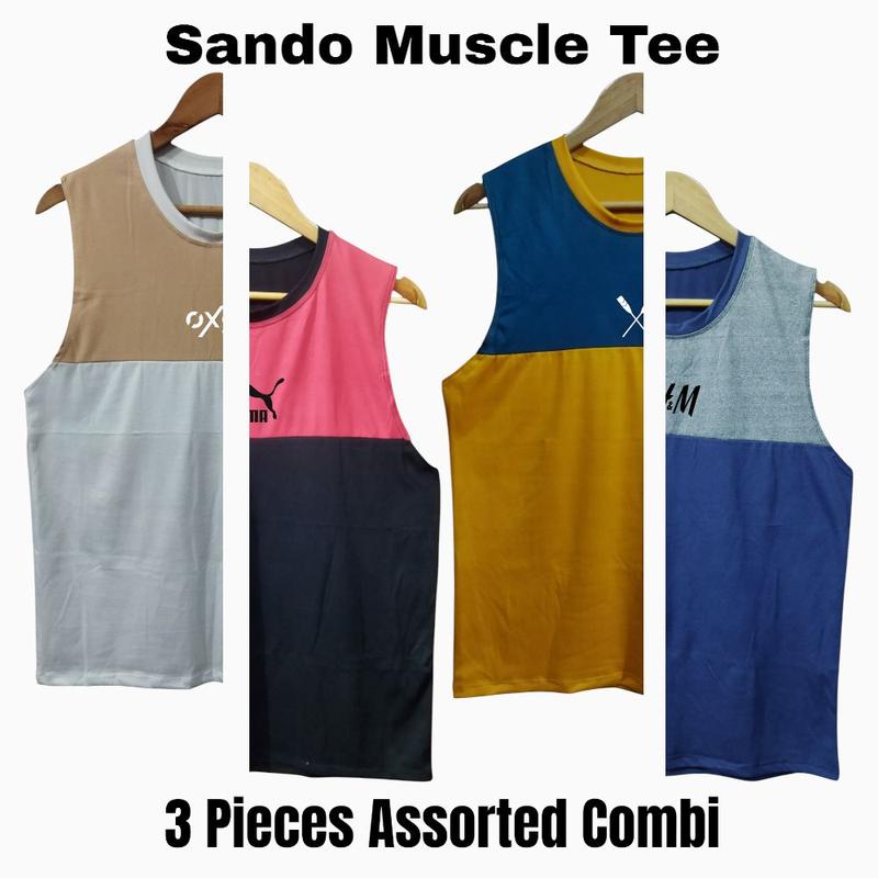 3 Pieces Assorted COMBI SANDO/MUSCLE TEE Freesize Fit up to XXL - TikTok Shop Philippines