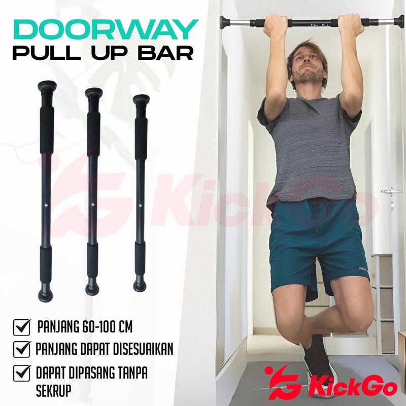 KickGO Pull up Bar Chin Up Bar Dinding Pintu 60cm - 100cm Tiang - Shop ...