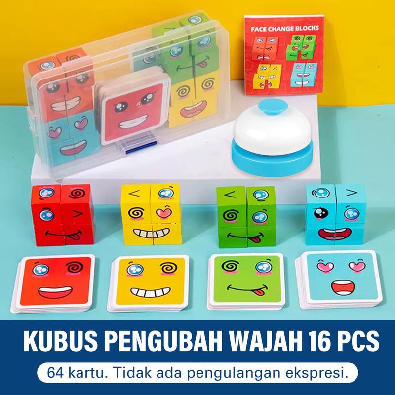 Fun Logic Training Face-Changing Magic Cube Wooden Building Block ...