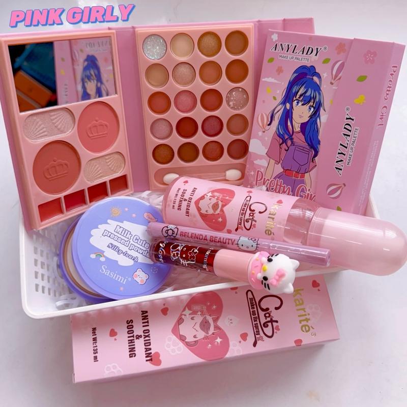 PINK GIRL MAKEUP SET | SET MAKEUP GIRL TEMA PINK ~ FACE MAKEUP - TikTok ...