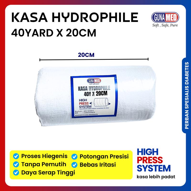 GUNAMED KASA HYDROPHILE UKURAN 40Y X 20CM / KASA ROLL/ KASA GULUNG ...