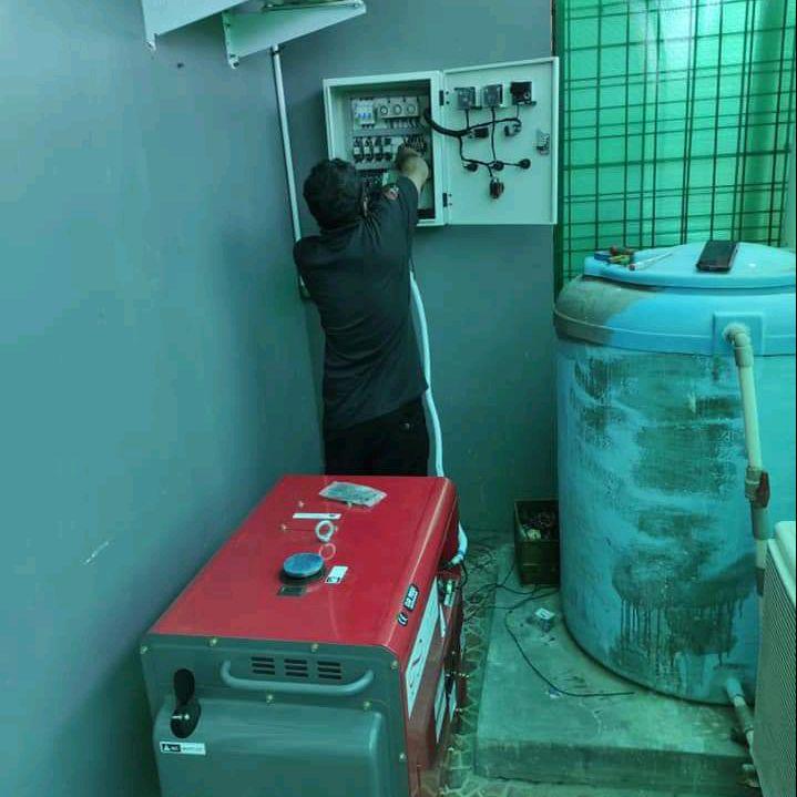 GENSET PANEL ATS AUTO START STOP INSTALASI KABEL POWER KENALPOT TANGKI ...