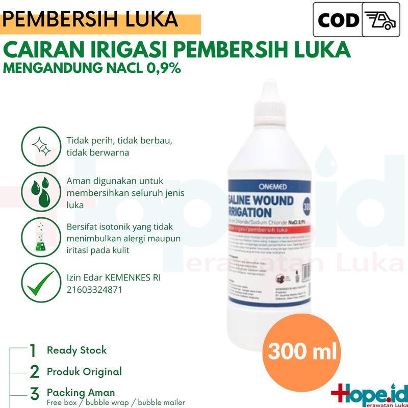Cairan Pembersih Luka Onemed Saline Wound Irrigation 300 ml dengan NacL ...