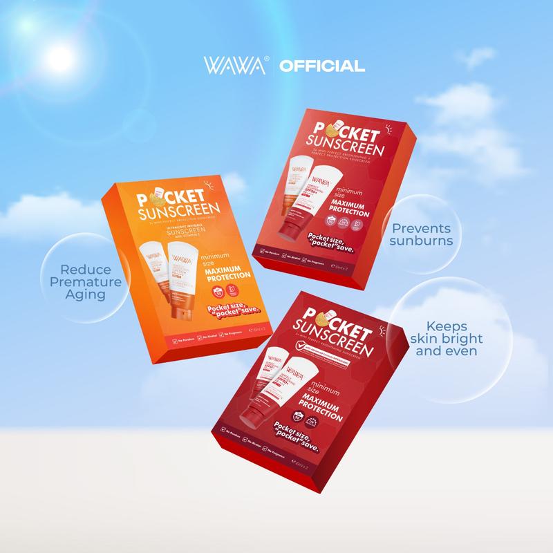 WAWA Pocket Mini Sunscreen 10ml x 2pcs (Brightening Sunscree - TikTok ...