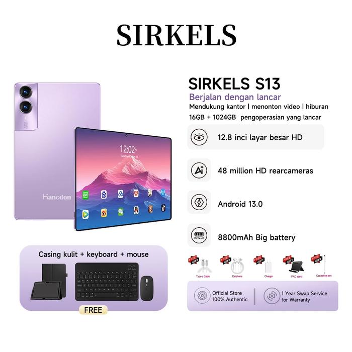 Promo 【Free Keyboard】2025 Tablet S13 Baru Galaxy Tab 12.8inch 16GB+1TB ...