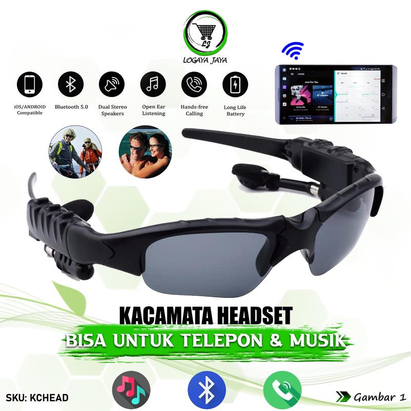 Kacamata Hitam Headset Bluetooth Glasess MP3 Wireless Sunglasses - Shop ...