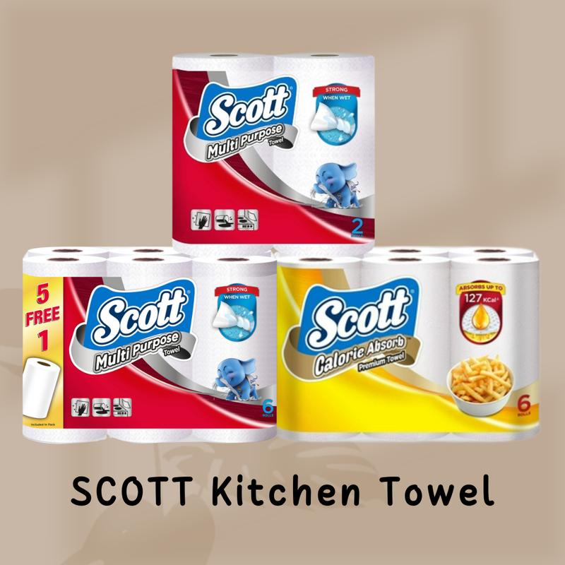 Scott Multi Purpose /Calorie Absorb Kitchen Towel 2/6 Rolls - TikTok ...