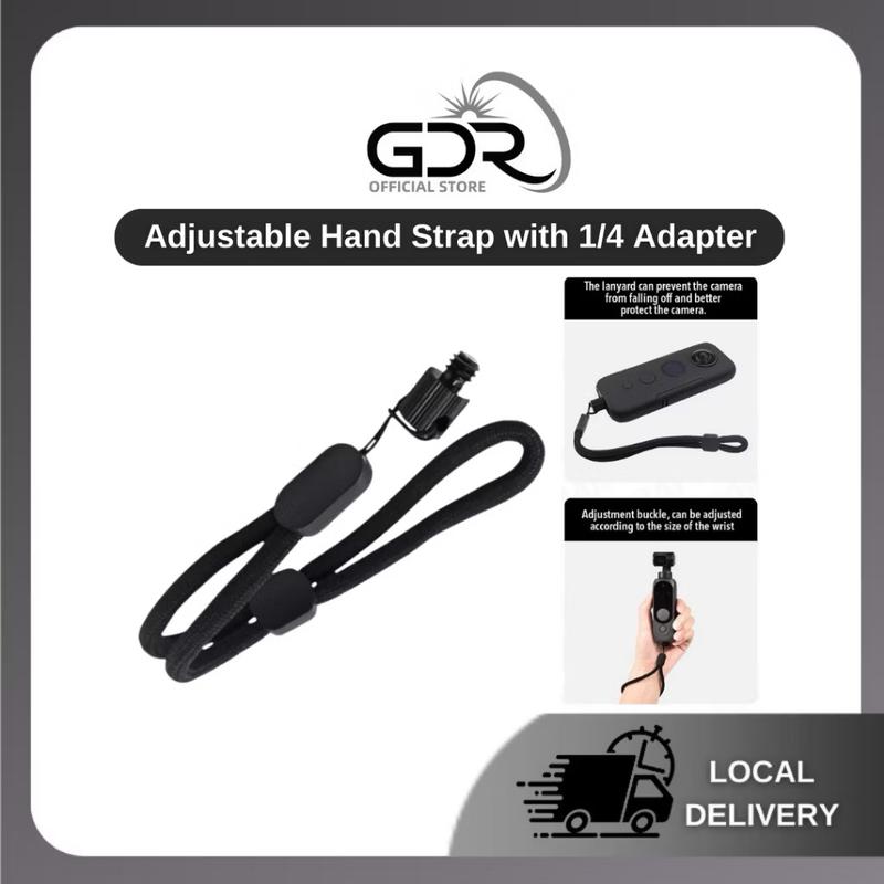 Adjustable Hand Strap with 1/4 Adapter for Insta360 Camera/Invisible ...