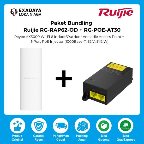 Promo Paket Ruijie RG-RAP62-OD WiFi 6 Indoor Outdoor Access Point + RG ...