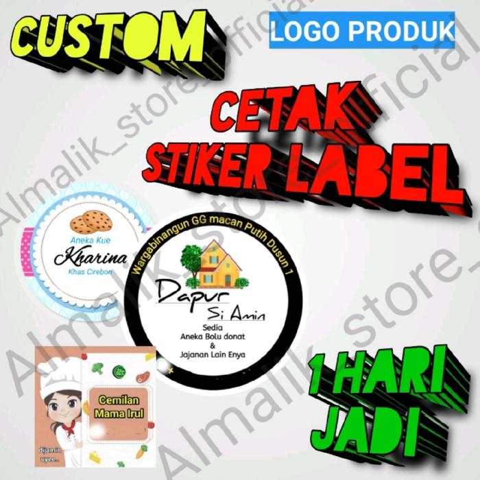 Promo ( 100 PCS ) Cetak Stiker Label Kemasan Makanan Minuman Cup botol ...