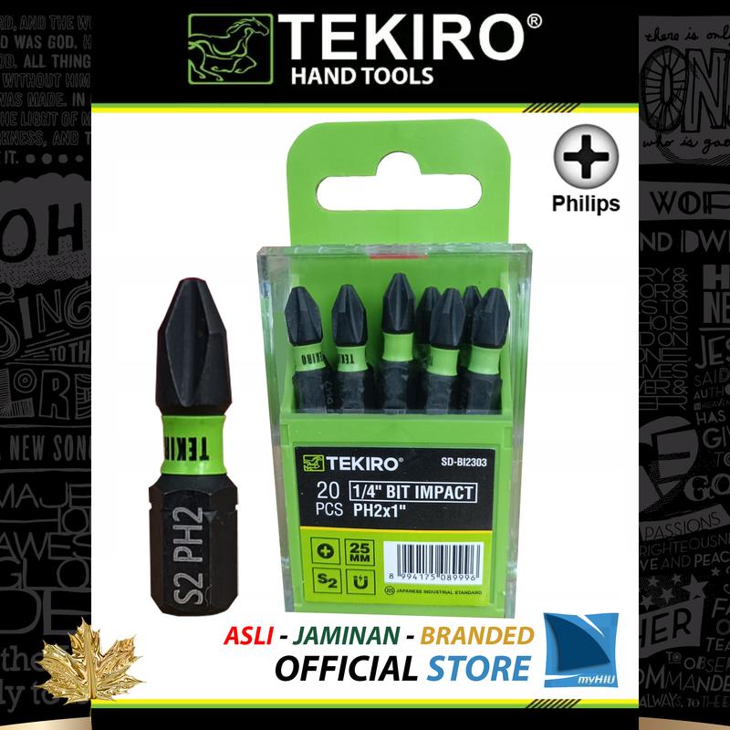 Set Mata Obeng (+)/(-) Pukul PH2 / SL6 x 1~2,5" inch Impact Driver ...