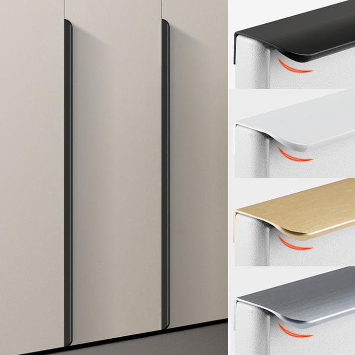 Jual Hidden Furniture Handles Gold Black Modern Aluminum Alloy Wardrobe ...