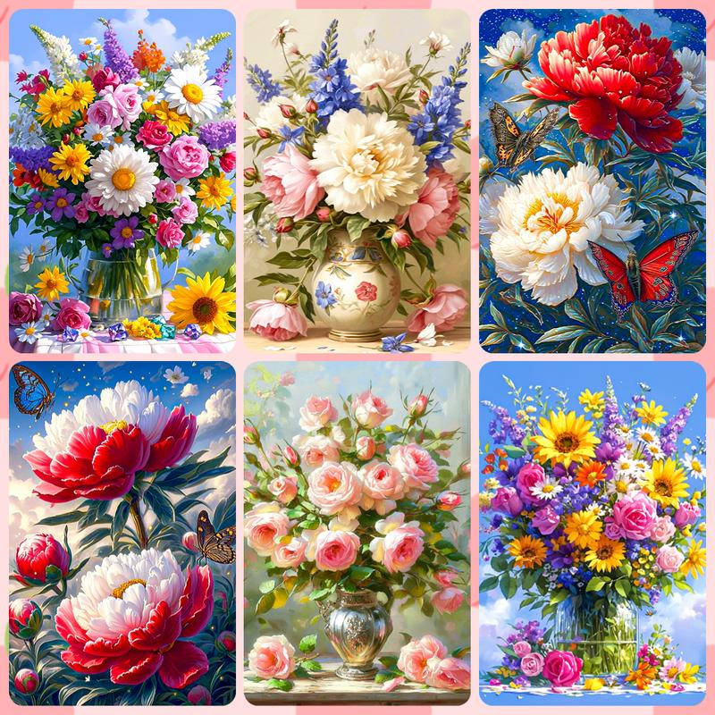 Set Lukisan Berlian 5d, Bunga Mawar dan Rekaan Liar DIY, Berlian ...