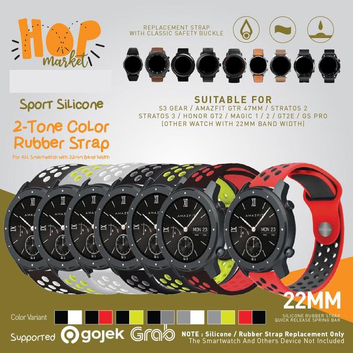 Jual SIKAI SPORT 2Tone Silikon Strap 22MM for AMAZFIT GTR 47MM 2 3 4 ...