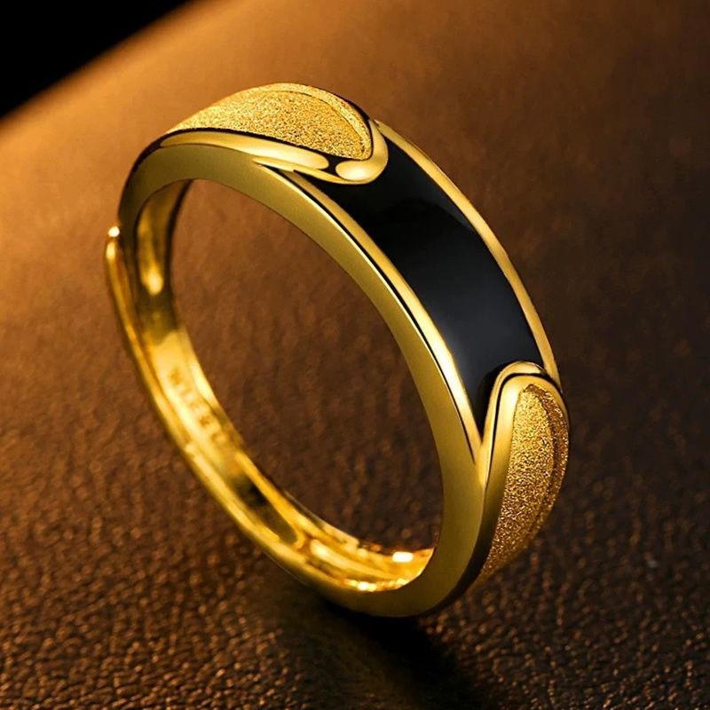 Cincin pria keren dengan emas pasir Vietnam hitam yang indah-MBJ8-1 ...