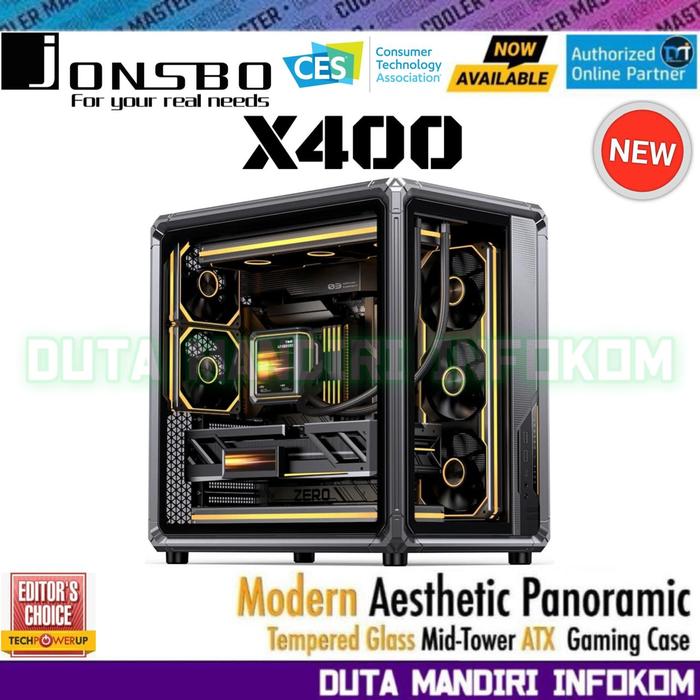 Promo Jonsbo X400 - Modern Aesthetic Panoramic View Tempered Glass Dual ...