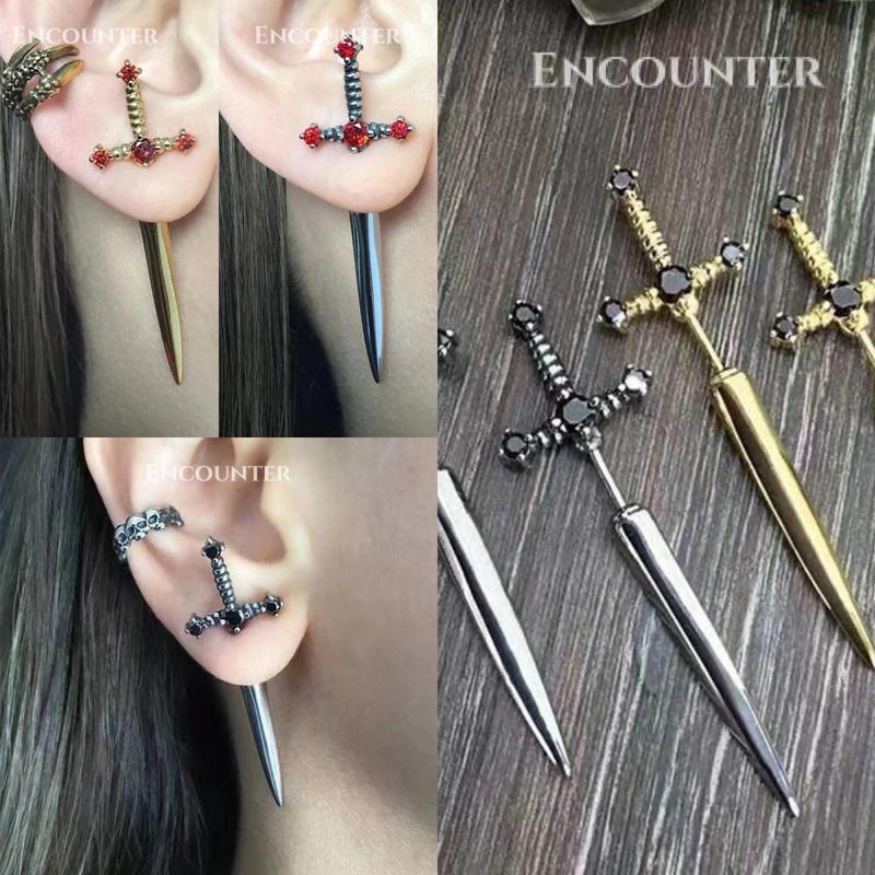 Gothic Sword Earrings Vintage Cool Punk Ear Jacket Goth Dagger - TikTok ...