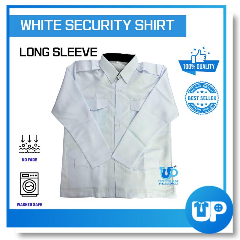 Baju Security Kemeja Putih Licin Lengan Panjang Guard Taxi Driver ...