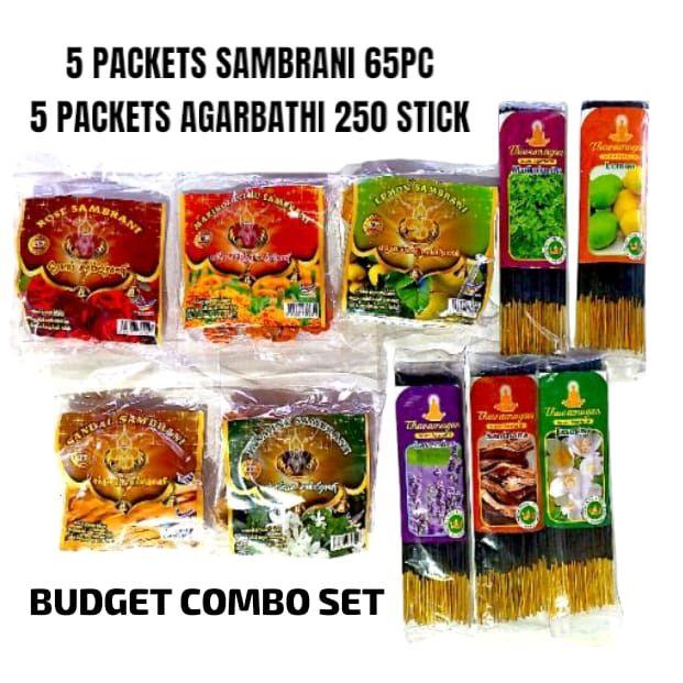 BUDGET VIRAL COMBO SET 5 PACKET SAMBRANI 65 PC 5 PACKET AGARBATHI ...