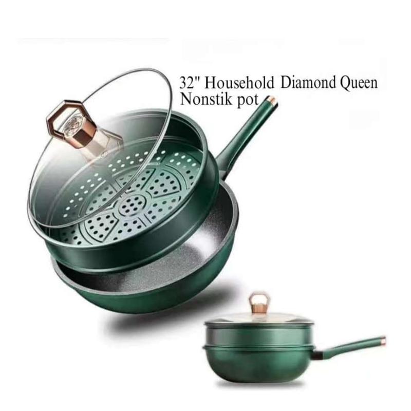 32"Household Queenn Nonstick Pot Steamer,frying pan pot with - TikTok ...