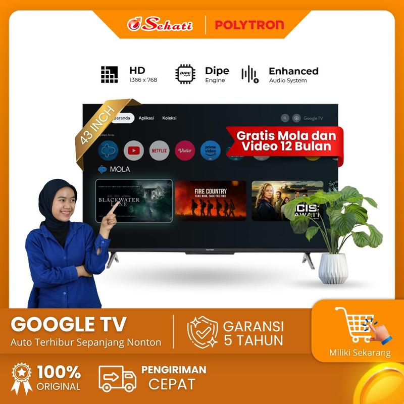 (COD + Gratis Packing Kayu) POLYTRON 43 Inch GOOGLE PLD-43RG9059 - Shop ...