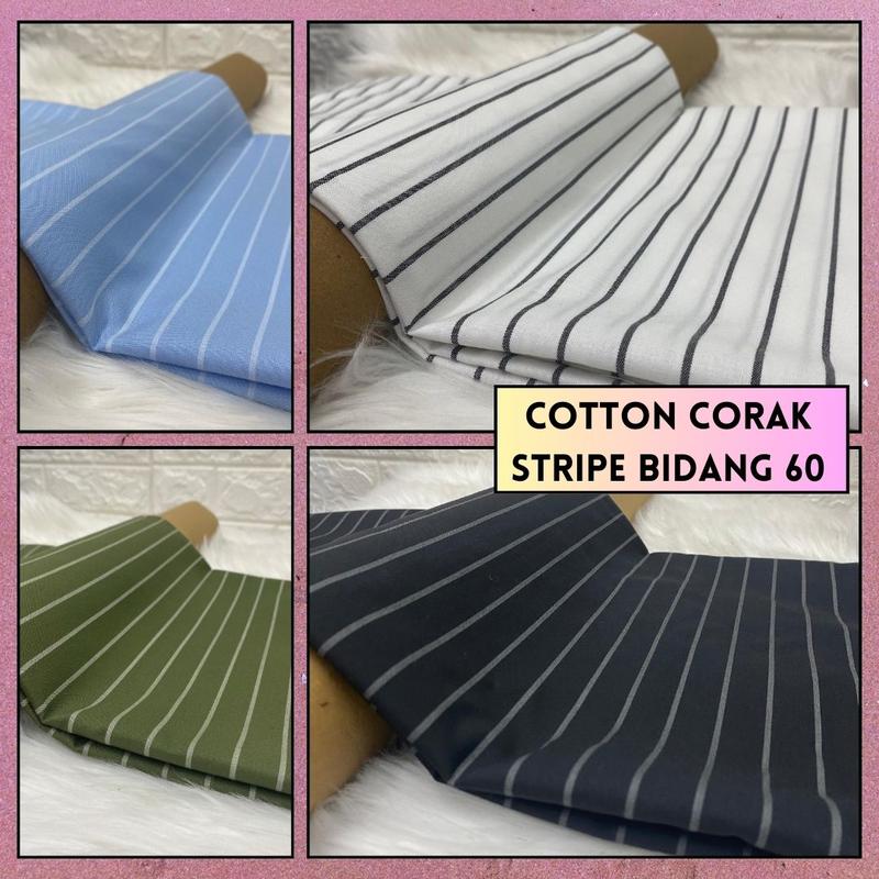 [STRIPES] KAIN COTTON TOYOBO LEMBUT BIDANG 60 CORAK GARIS STRIPE ...